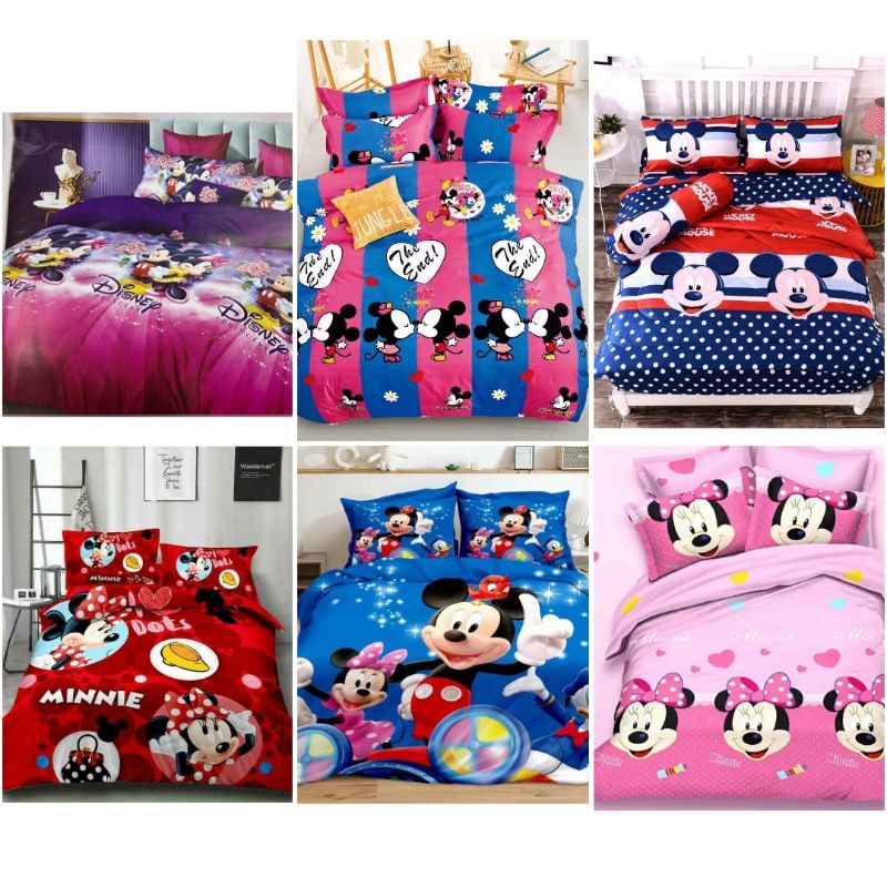 MICKEY MOUSE cartoon bedsheet fitted Single/Queen size | Shopee Malaysia