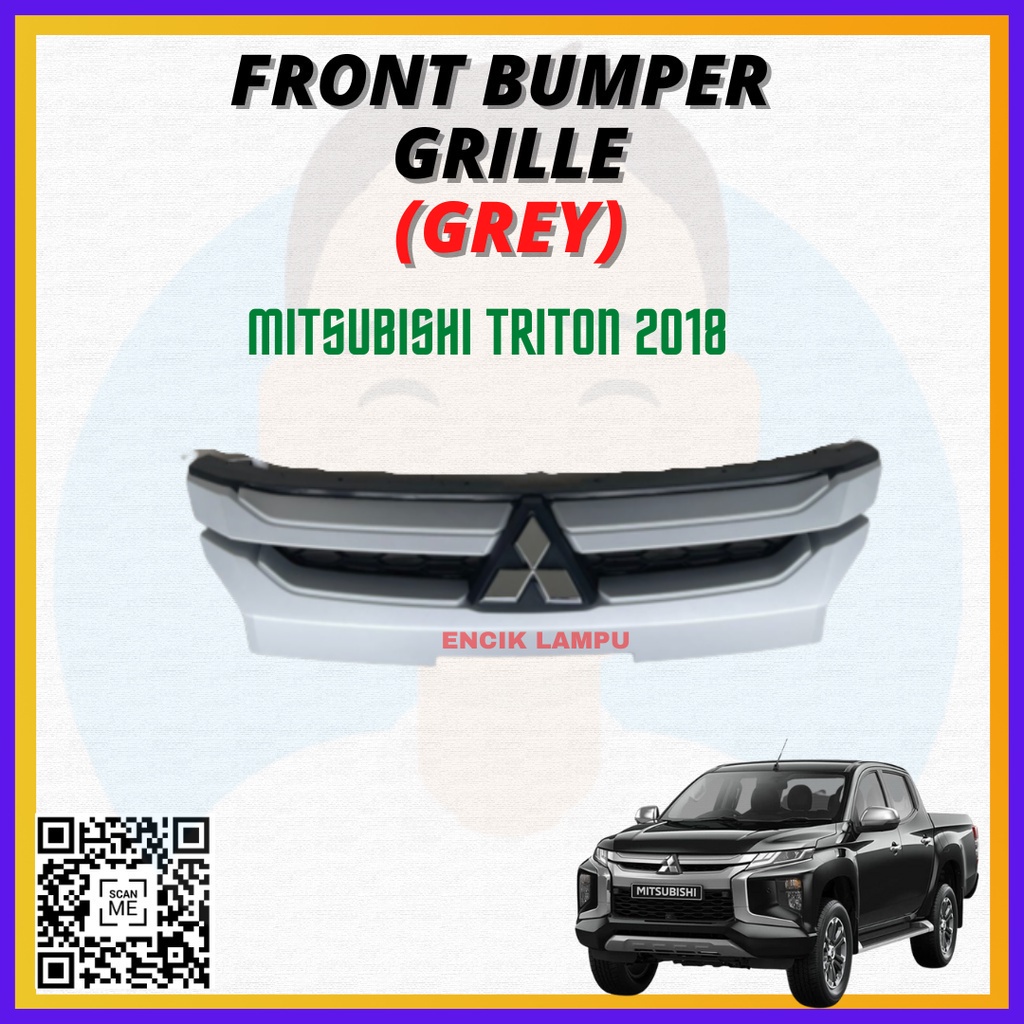 MITSUBISHI TRITON 2018 FRONT BUMPER GRILLE GREY MODEL WITH LOGO 100% ...