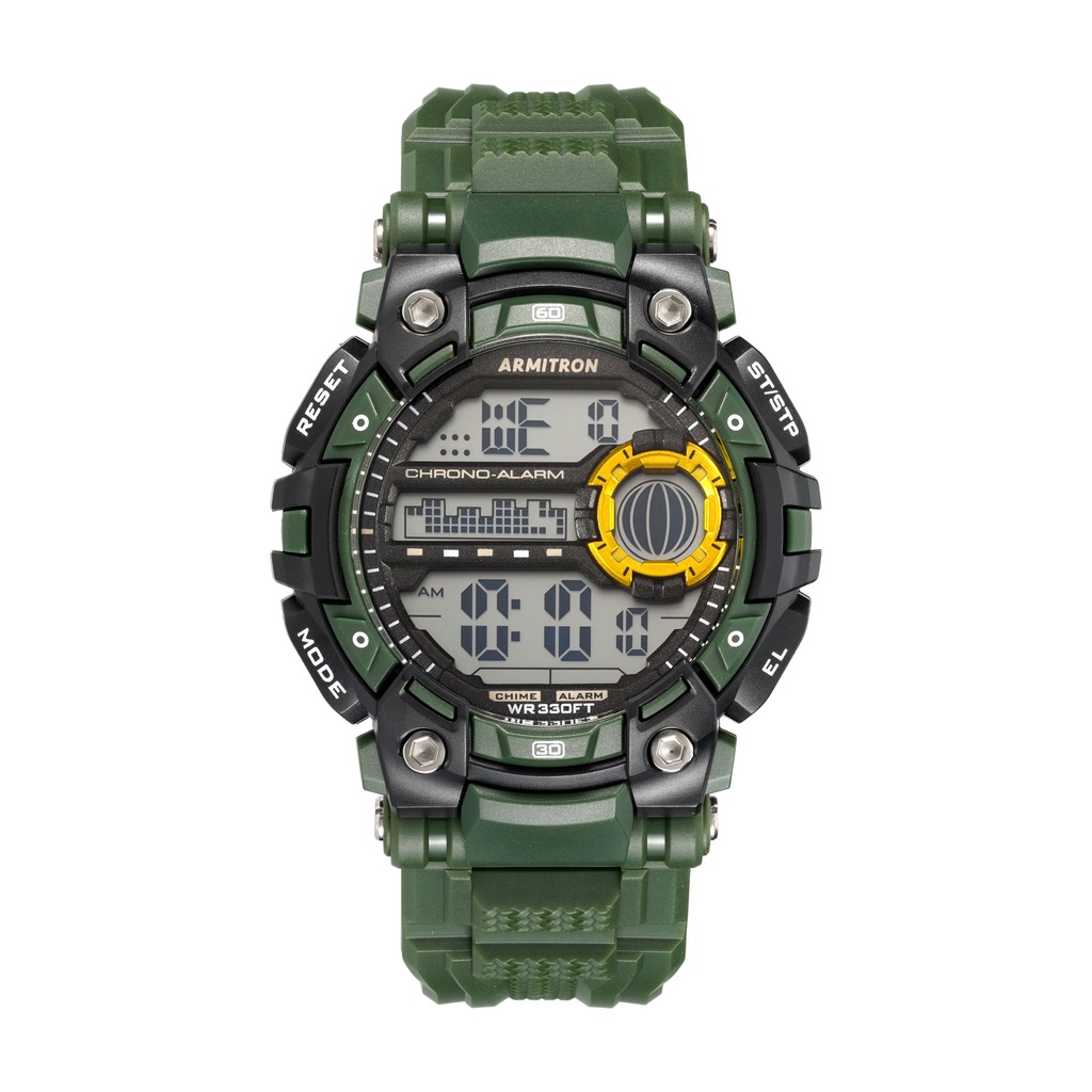 Armitron Digital Chronograph 48mm Watch - Black / Green (40-8420DGN ...