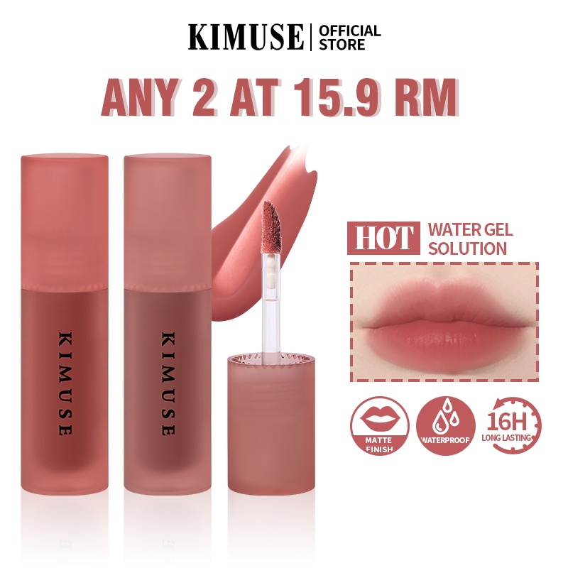 Kimuse Water Tint Lip Glaze Waterproof Long Lasting Matte Liquid Lip