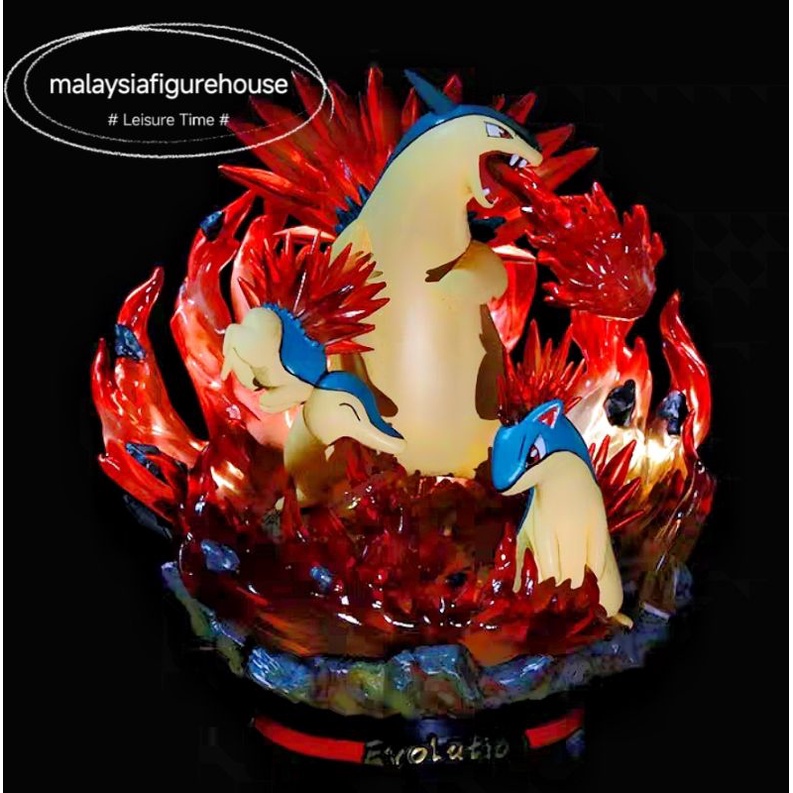 🔥READY STOCK🔥28CM POKEMON ANIME TYPHLOSION EVOLUTION LIGHT UP ACTION ...