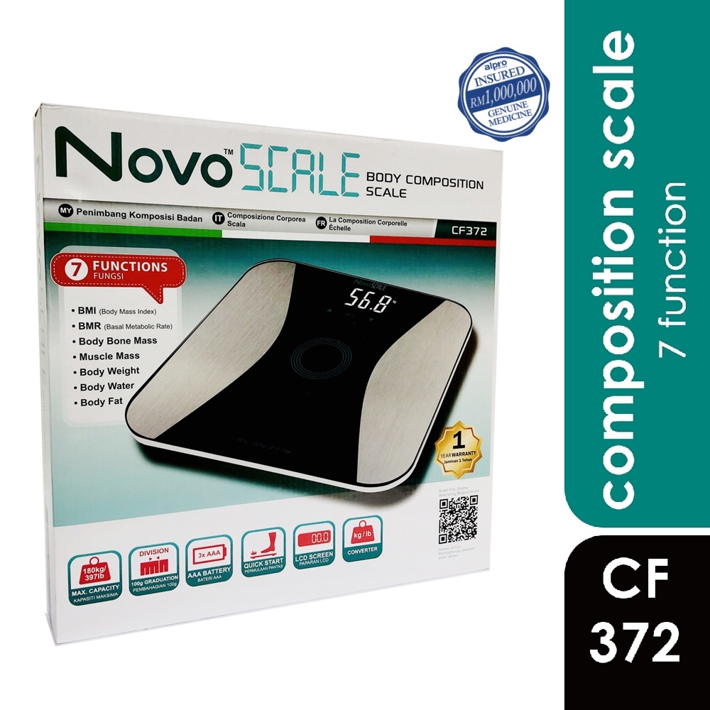 NOVOSCALE Body Composition Weighing Scale Model CF372 | Shopee Malaysia