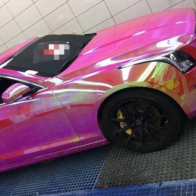 High gloss holographic chrome reflective color shift car vinyl wrap ...