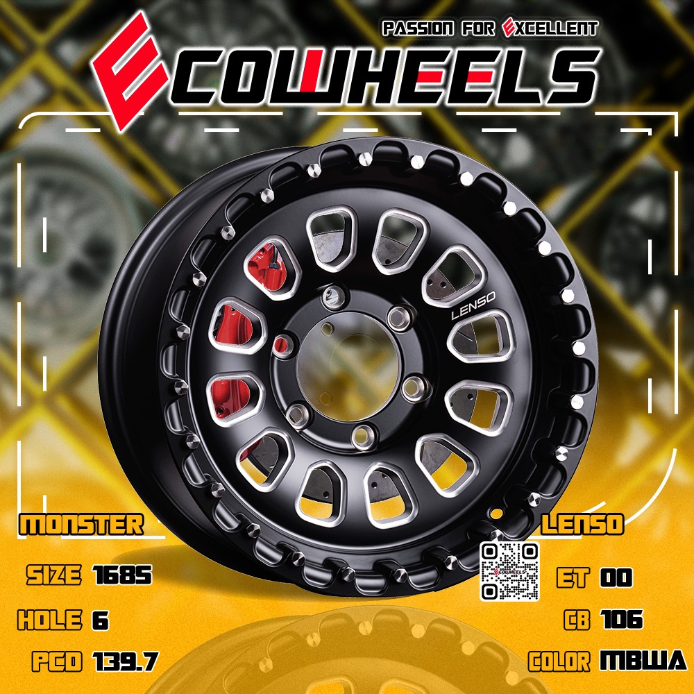 Original LENSO Wheels | MAX MONSTER 16 Inch 6H139.7 | Shopee Malaysia
