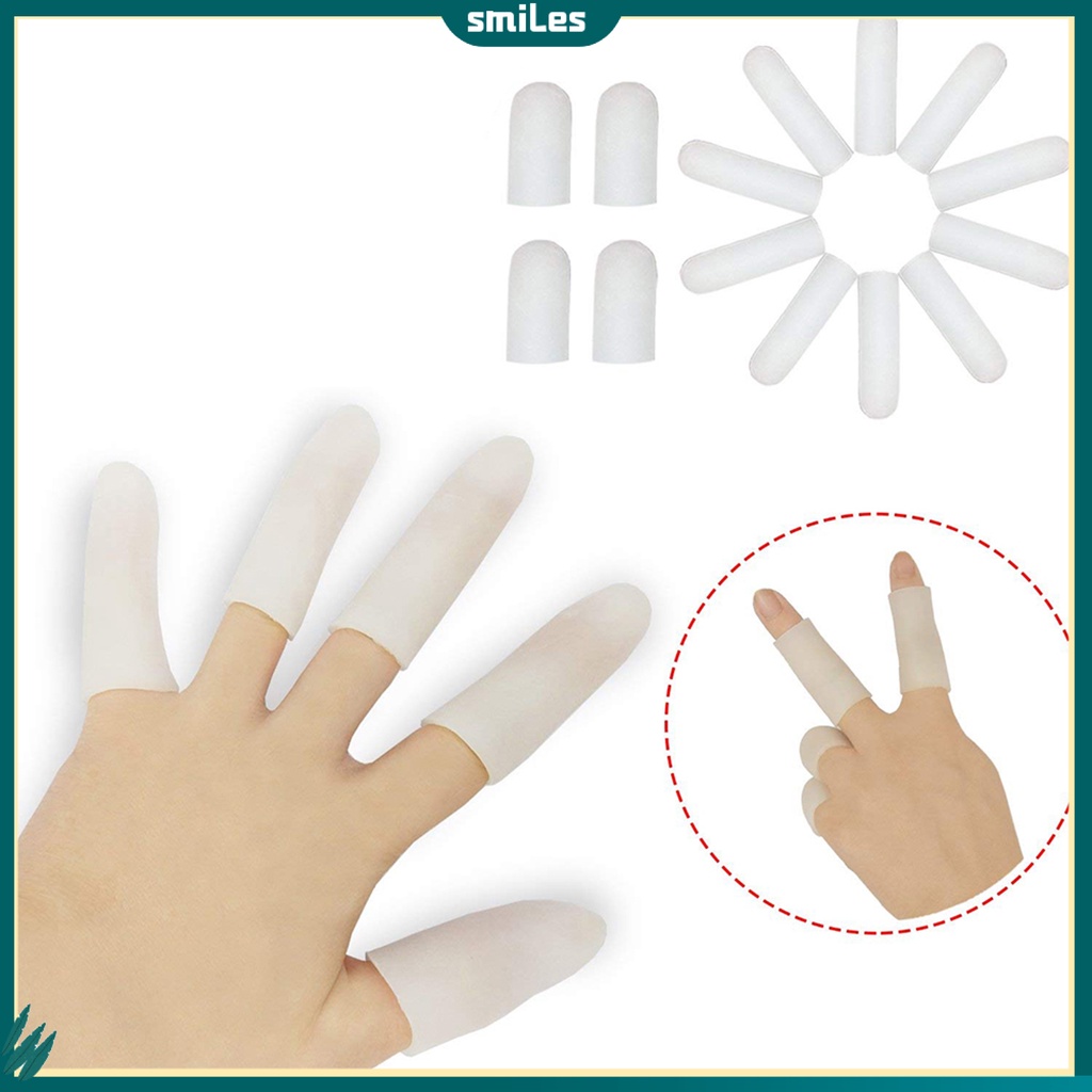 (smiles) 2Pcs Gel Finger Cots Little Toe Tube Protector Hand Cracking ...