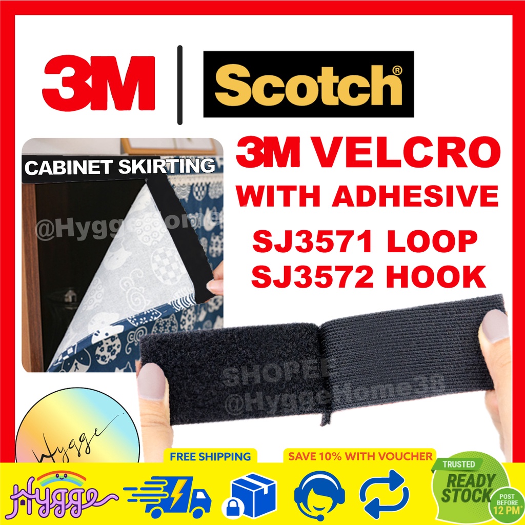 3M Velcro Tape Hook and Loop Fastener Recloasable Reattachable With ...