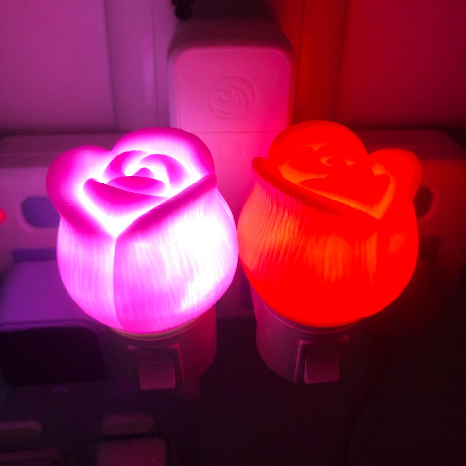 LED red, pink energy-saving night light two plugs with switcLED红、粉色节能小夜 ...