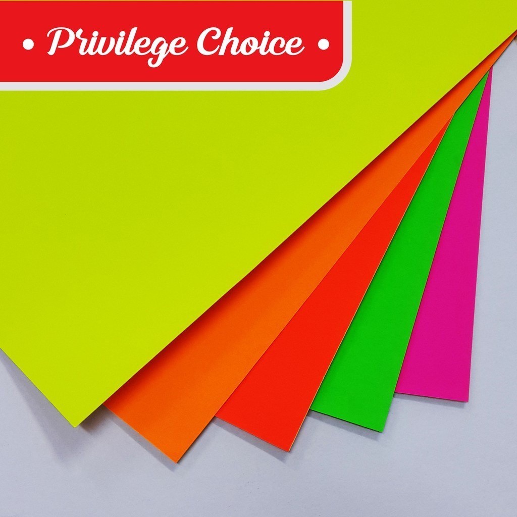 A4 Flourescent Color Paper Sticker / Kertas Pelekat (10pcs) | Shopee ...