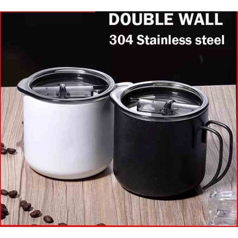 Insulated Coffee Mug, Double Wall Vacuum with Lid, 304 Stainless Steel ...