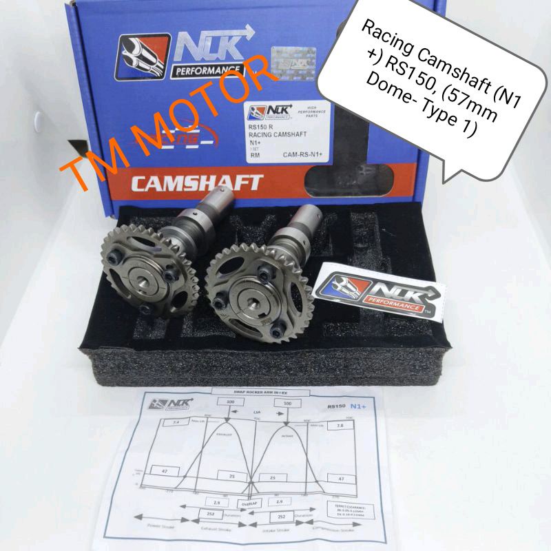 NLK Performance Racing Camshaft/ Cam Shaft, (RS150) N1+/N2+/N3+ | Shopee Malaysia