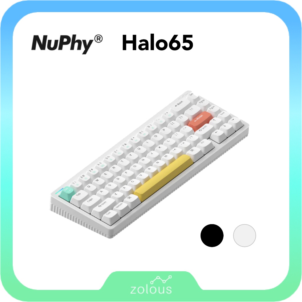 NuPhy Halo65 Bluetooth 5.0 Wireless Mechanical Keyboard Hotswap Gateron ...