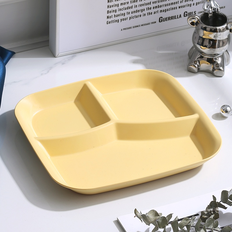 211 Plastic Microwave Safe Plate Fat-reducing Dinner Plate Compartment ...