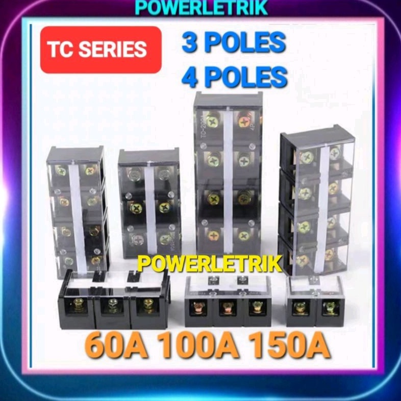 💥READY STOCK💥 TC SERIES SOLID TERMINAL BLOCK 3 POLES AND 4 POLES 60A ...