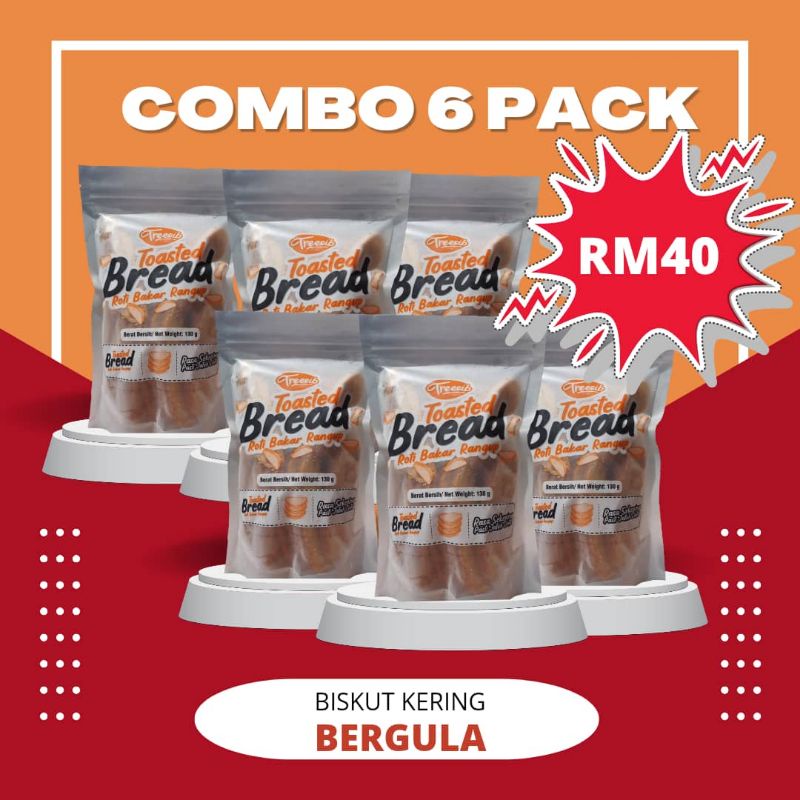 [FEAST COMBO 6 PEK] Treesib Toasted Bread | Roti Kering | Biskut Kering ...