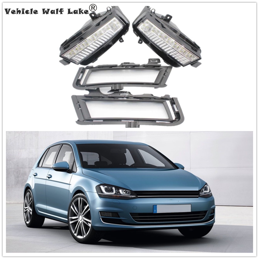 2pcs LED Fog Lamp For VW Golf 7 A7 MK7 2013 2014 2015 2016 2017 Front ...