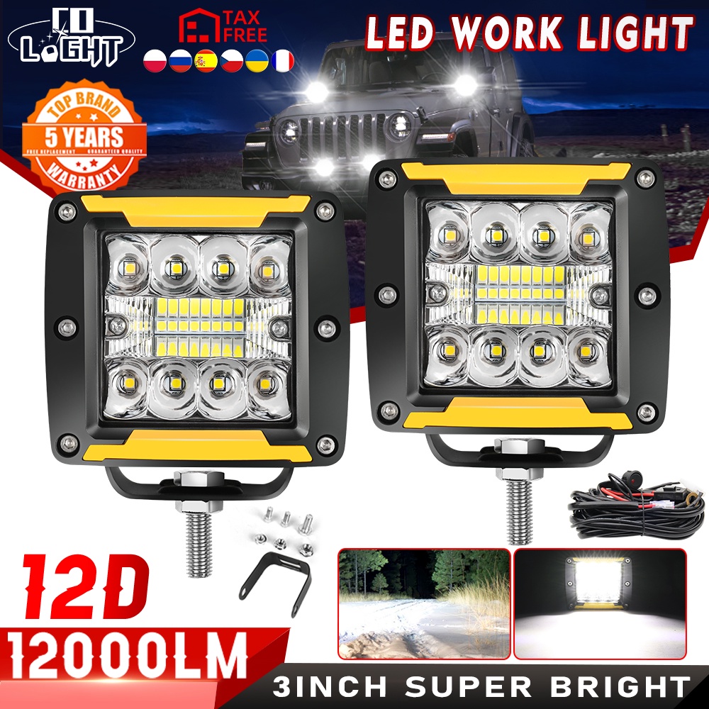 CO LIGHT 3 inch Spot Flood LED Light Bar Off Road 6500K 12V 24V LED ...