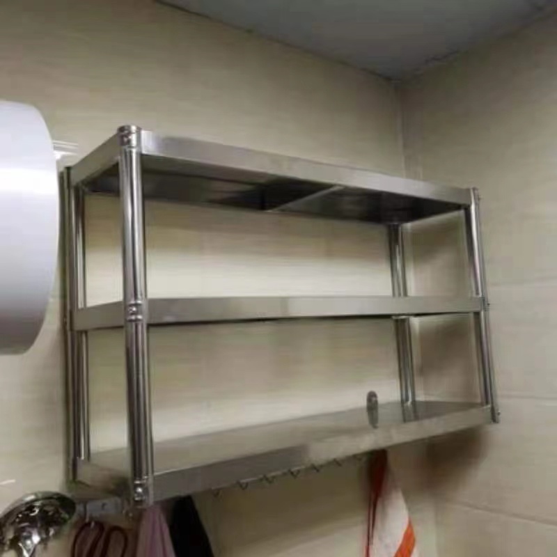 Kitchen rack wall-mounted stainless steel 3 layers can be hung on the ...