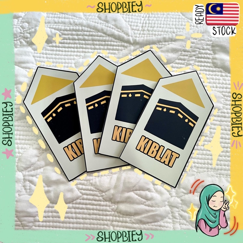 KIBLAT Sticker (1 piece) Penunjuk arah kiblat Tanda arah kiblat islamic ...