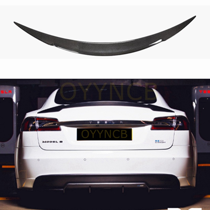 Carbon Fiber / FRP Black Rear Trunk Spoiler Wings Boot Lip for Tesla ...