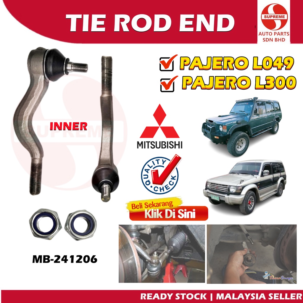 S2U Steering Rack Tie Rod End Outer Inner Mitsubishi Pajero L049 L300 MB-241206 Kepala Ball ...