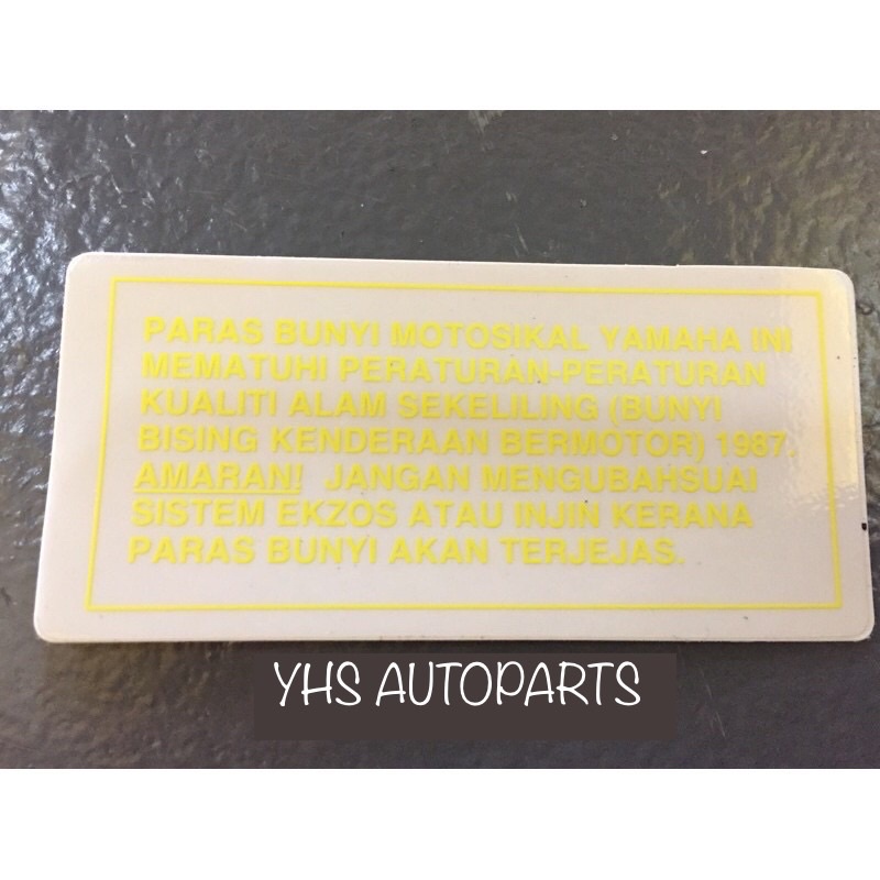 Sticker Paras Bunyi Yamaha Tulisan Kuning Yellow / Putih White Colour ...