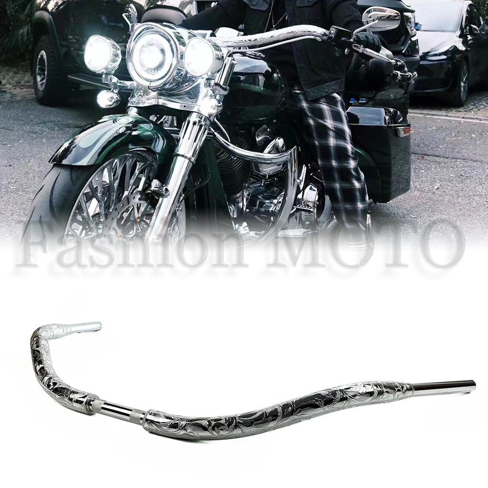 Motorcycle 1-1/2"; Inch Beach Handlebars Carving Bars For Harley Dyna ...