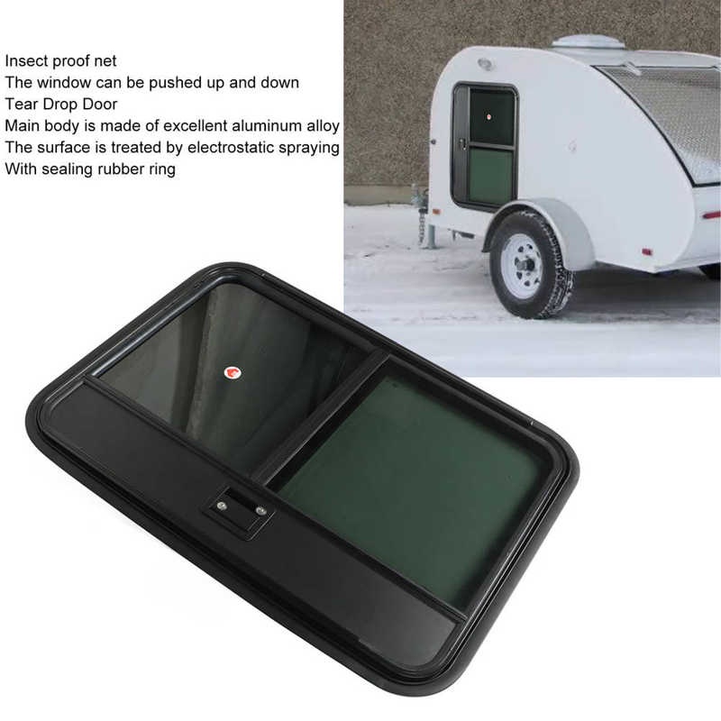 RV Window Door Tear Drop Tempered Glass Tinted Sliding Window Full ...