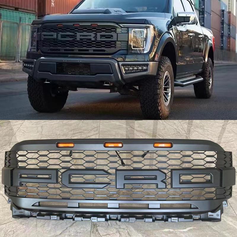 2021 F150 ABS Matte Black Raptor Style Front Grille Bumper Racing ...