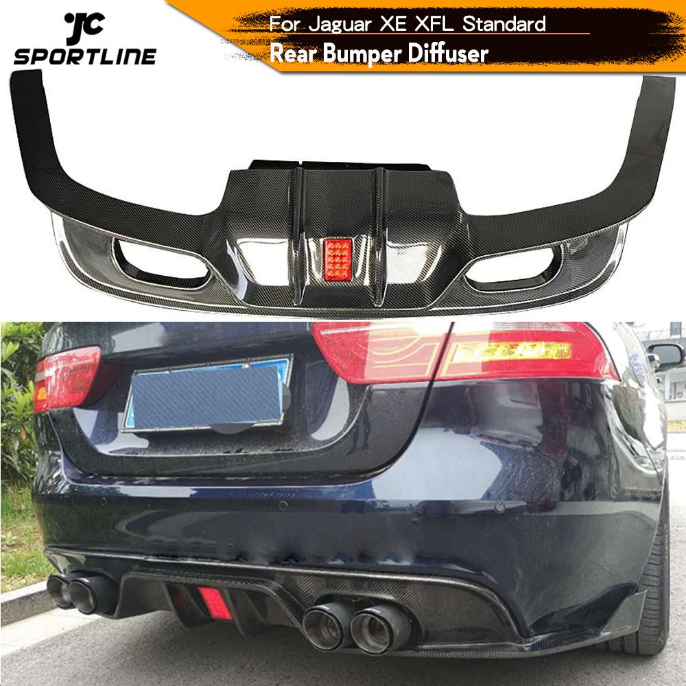 JC Carbon Fiber Rear Bumper Diffuser Lip Spoiler for Jaguar XE XFL ...