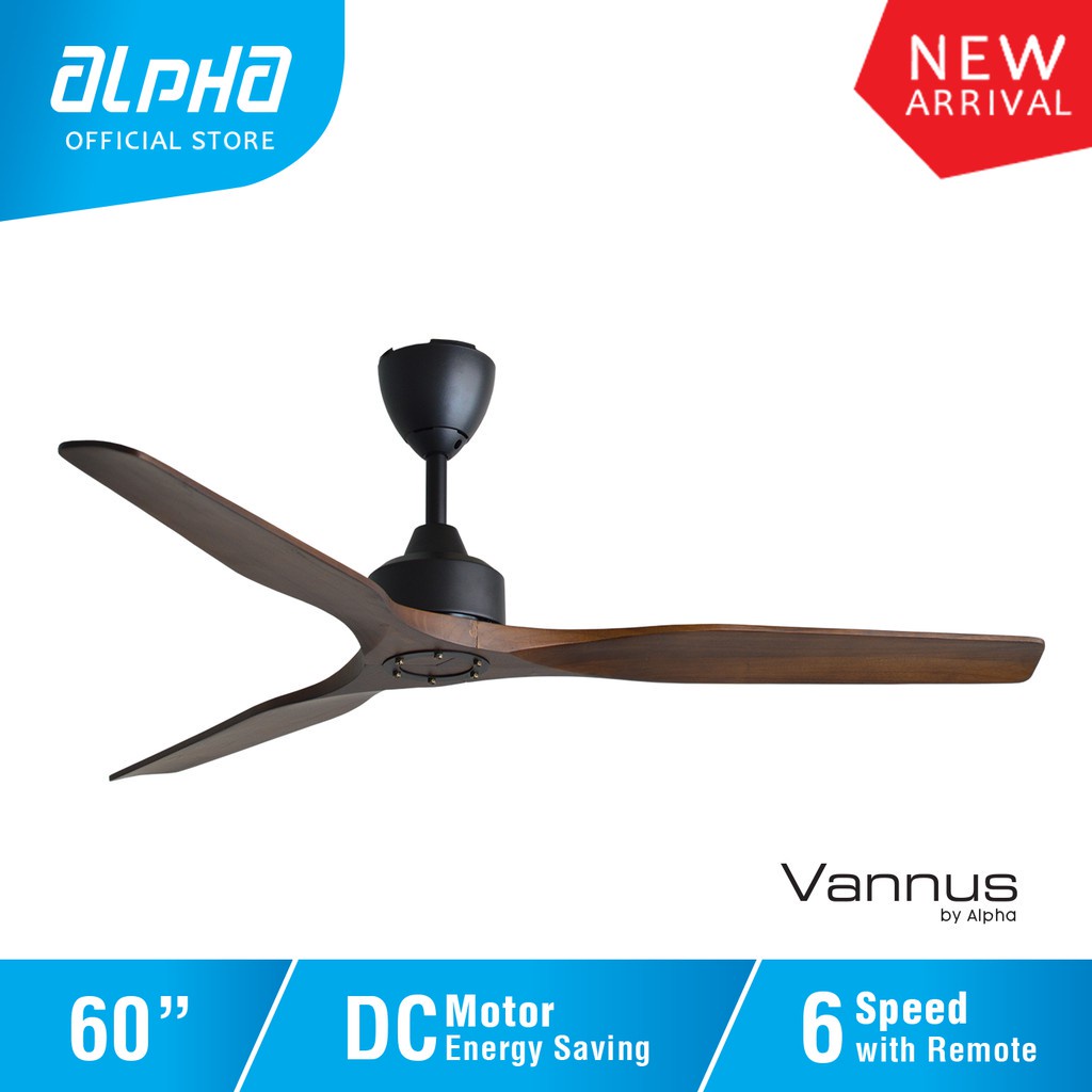 ALPHA Vannus KS1 3B DC Motor Ceiling Fan with 3 Blades 6 Speed Remote ...