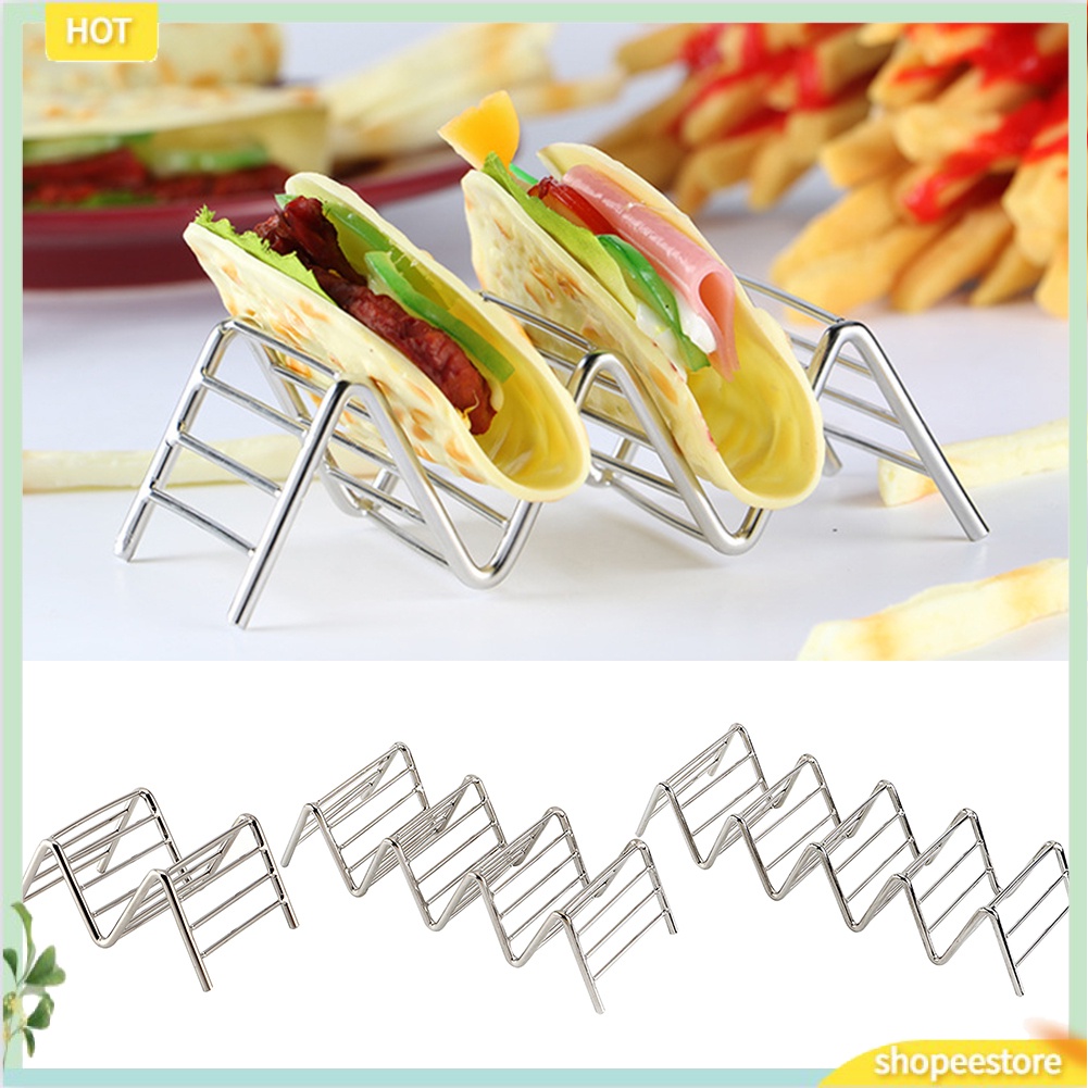 (shopeestore) Hard Wave Stainless Steel Mexican Food Rack Stand Shell ...