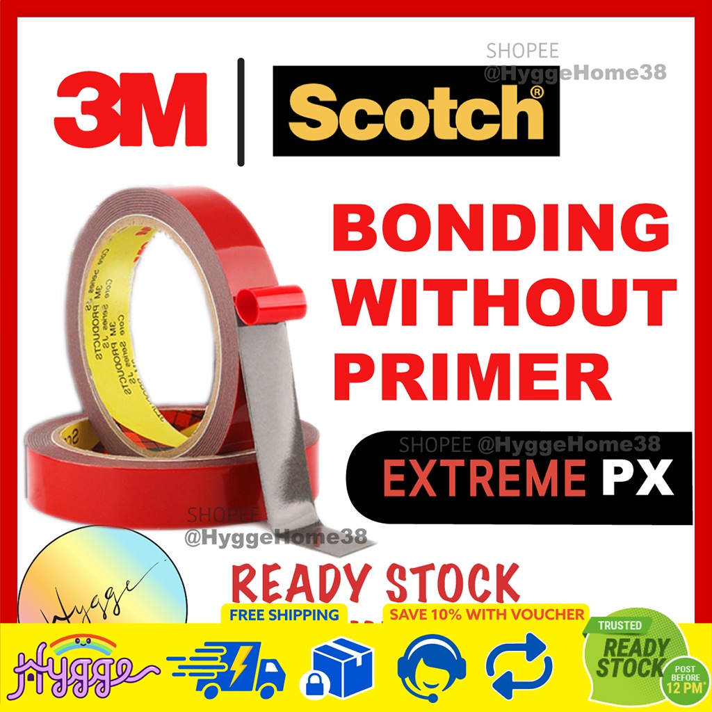3M PX5008 Double Sided Tape Strong Heavy Duty Adhesive Super Extreme Primerless LSE Outdoor ...