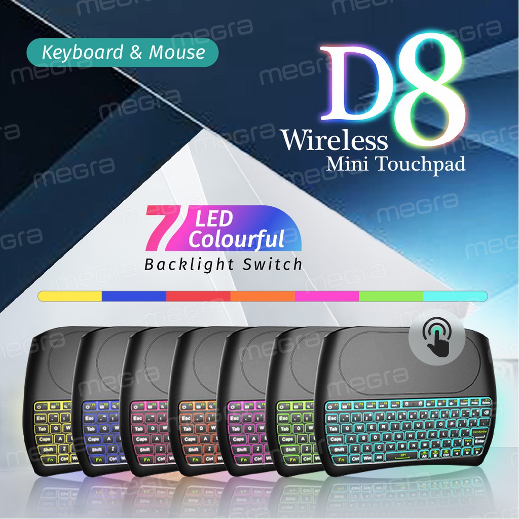 MEGRA D8 Wireless Mini Keyboard Android TV USB Receiver Touchpad ...