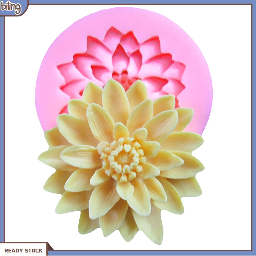 [biling] 3D Flower Silicone Cake Mold Fondant Chocolate Candle ...