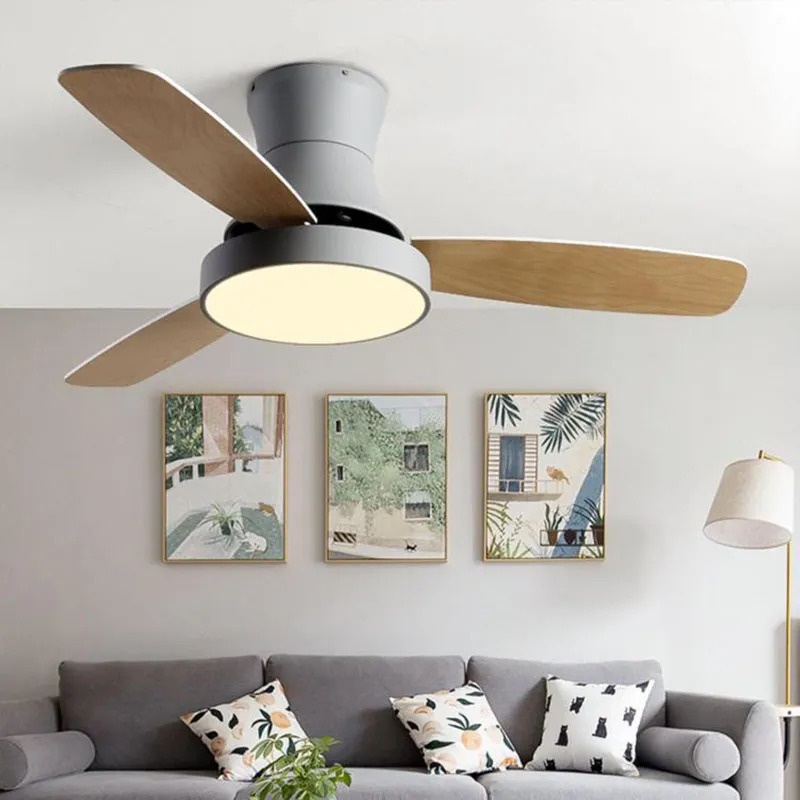 Low Floor With Electric Fan Nordic Celling Fan Lamp Dining Room Living ...