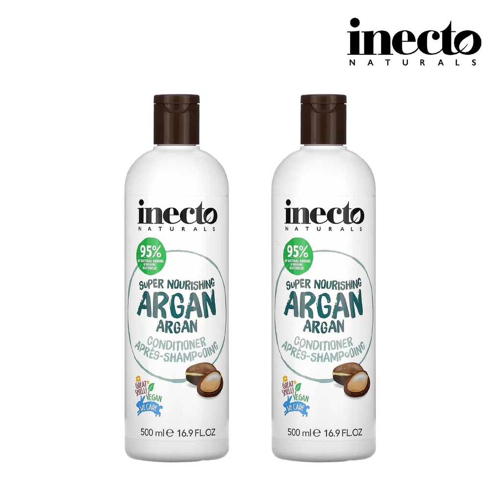 2x Inecto Argan Oil Conditioner For Dry & Brittle Hair 500ml| Tame ...