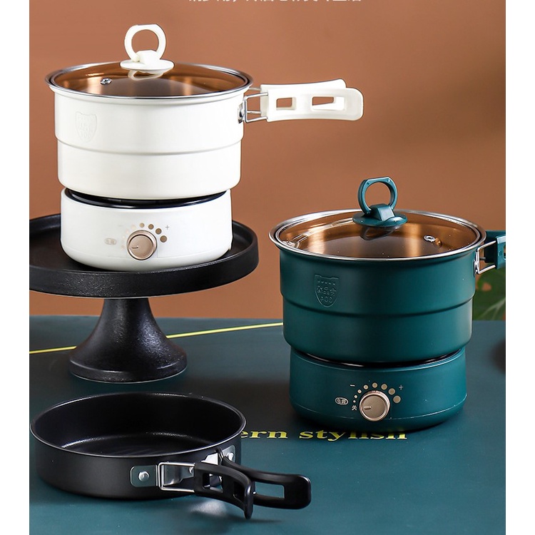 110V/220V Electric Cooking Pot Foldable Hotpot Portable Multicooker ...