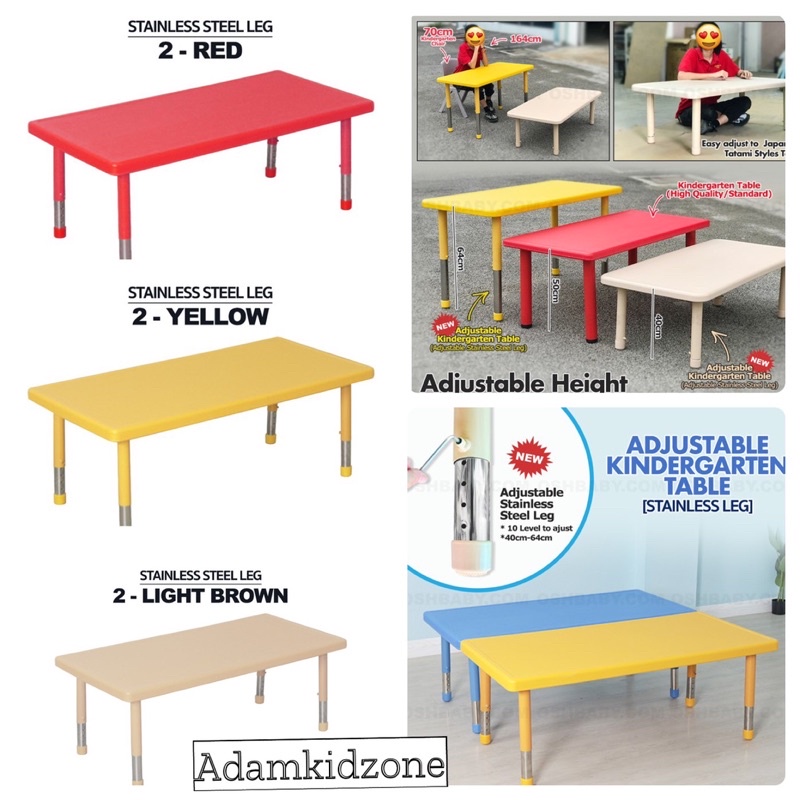 [READYSTOCK] Kid Table kindergarten adjustable stainless steel japanese ...