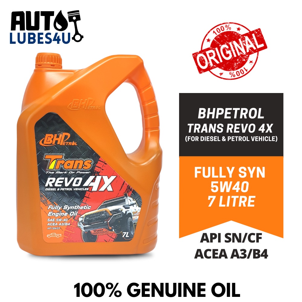 BHP Trans Revo 4X 5W40 Fully Synthetic 7L - BHP Diesel & Petrol Engine ...
