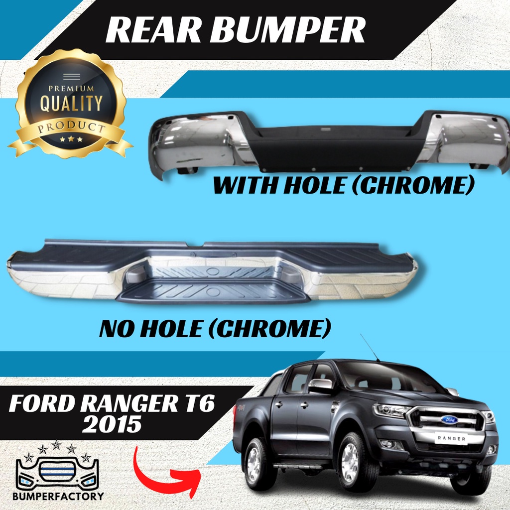 Ford Ranger T9 T8 T7 T6 Rear Bumper Belakang Chrome With Or No Hole ...