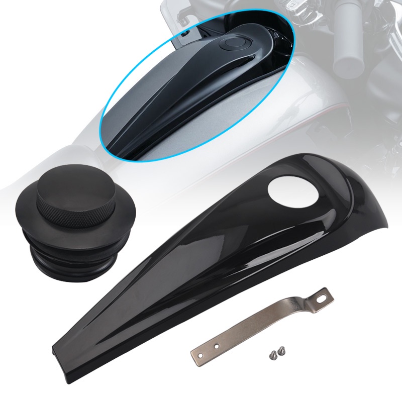 Motorcycle Black Smooth Dash Fuel Tank Console Trim Panel Kit Oil Gas ...