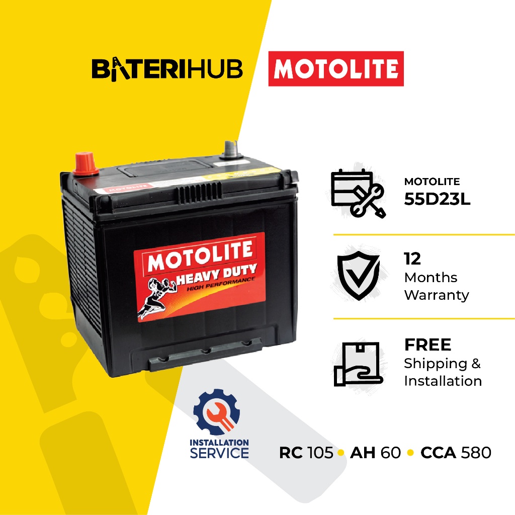 [Installation Provided] 55D23L Motolite Heavy Duty MF | Car Battery ...