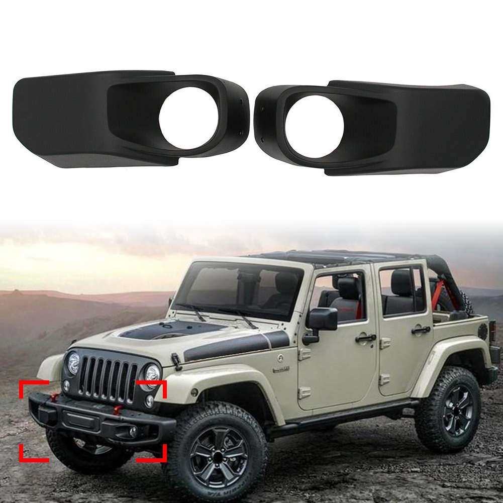 2Pcs LH RH Car Front Bumpe Fog Light Lamp Bezels For Jeep Wrangler 2013 ...