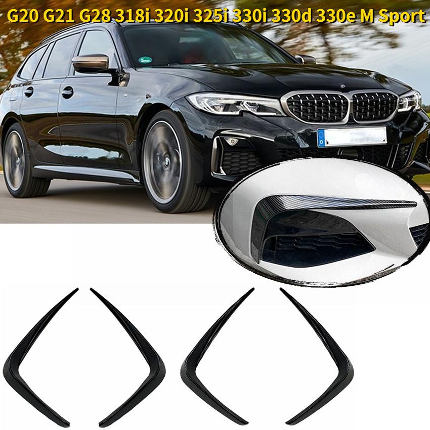 For BMW G20 G21 G28 318i 320i 325i 330i 330d 330e M Sport 2019-2022 Front Canards Bumper Lip Fog ...