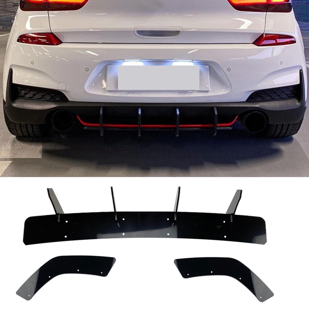 Car Rear Bumper Diffuser Spoiler Lip Boot Body Kit Splitter Plate ...