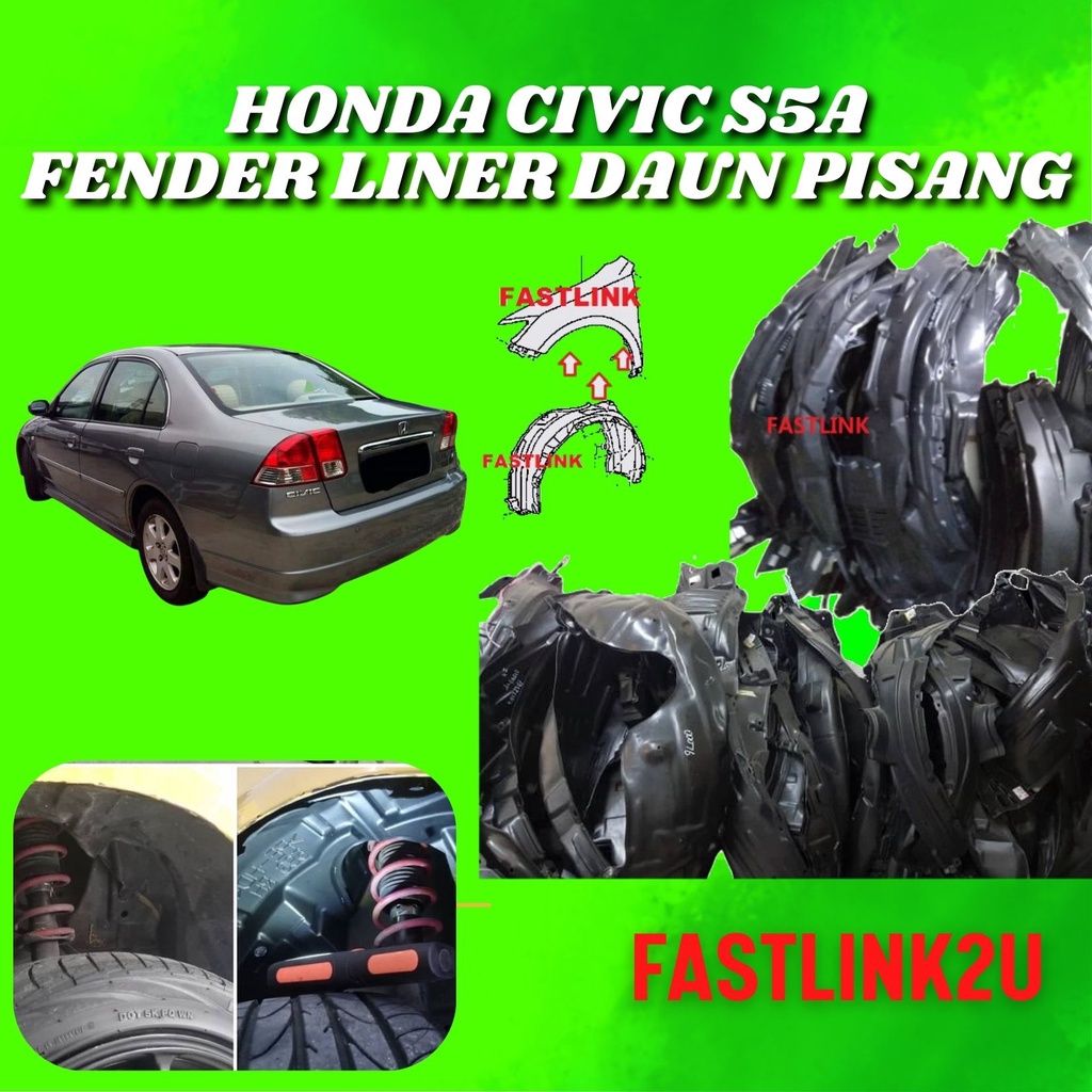 Fastlink Honda Civic S5A 2000 Daun Pisang Fender Under Cover Lining ...