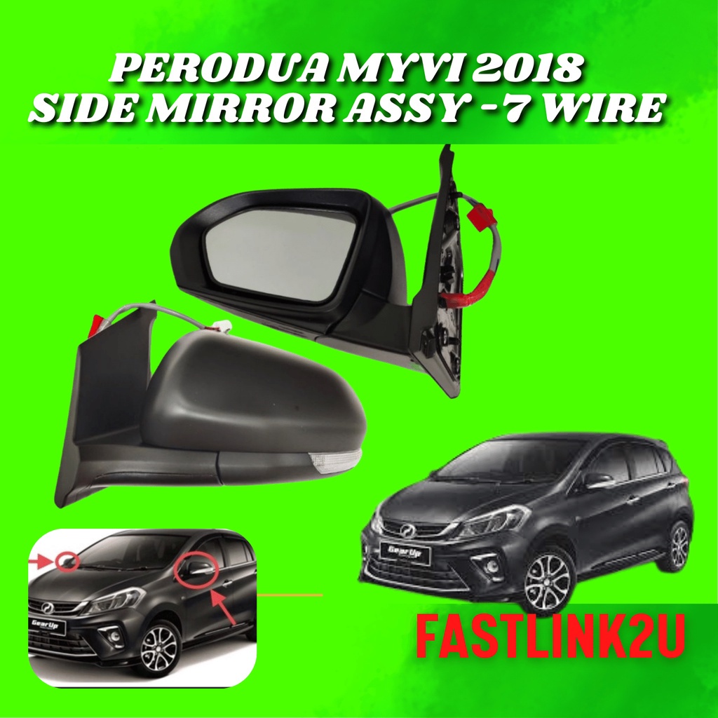 Original Perodua Myvi 2018 Side Mirror Non Autoflip 7 Wire 100% New ...