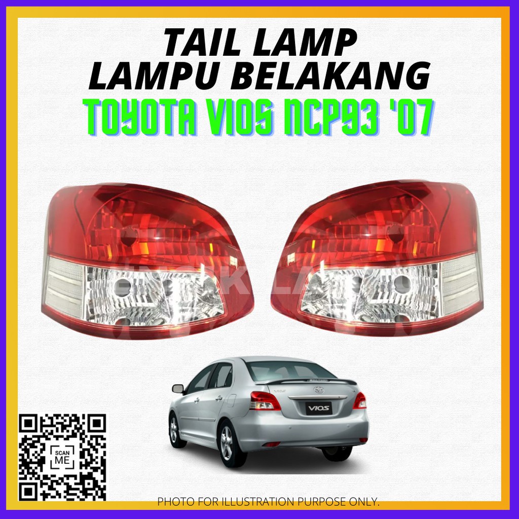 FASTLINK TOYOTA VIOS DUGONG NCP93 2007 REAR TAIL LAMP BELAKANG LAMPU ...
