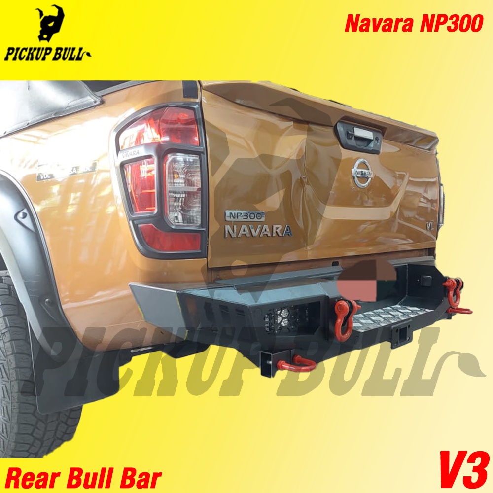 Navara NP300 rear bull bar/ NP300 bull bar belakang/ np300 rear bull ...
