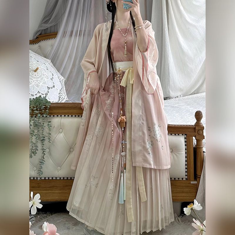 l Chinese Style Female Song Dynasty Made Hanfu Printed Long Dry Temple ...